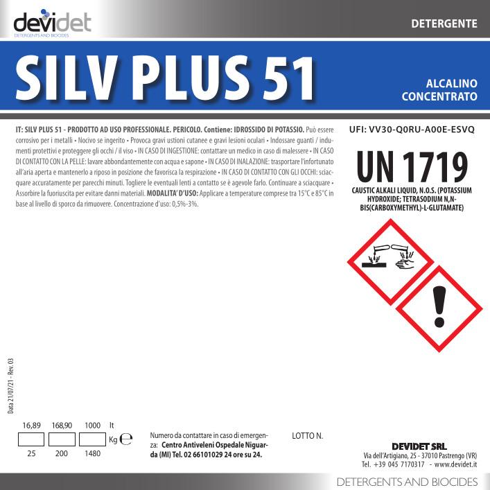 Devidet - Detergente Alcalino Liquido Silv Plus 51 | Pulizia impianti ...